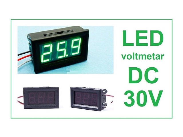 Voltmetar DC 30 V zeleni displej