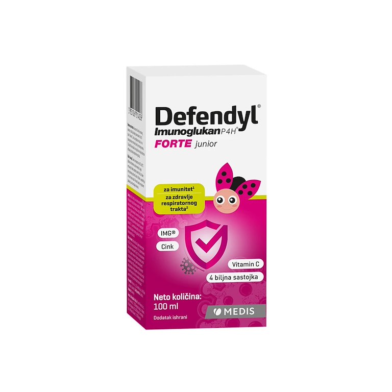 Defendyl® Imunoglukan FORTE Sirup P4H® sa Beta Glukanom za Jak Imunitet kod Dece 100 mL