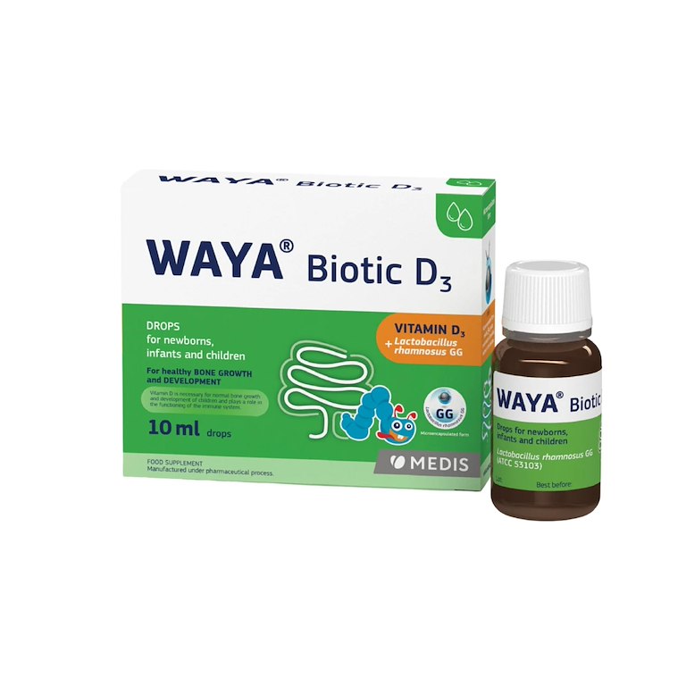 WAYA Biotic D3 Kapi 10 mL; Probiotik; Vitamin D; Protiv Grčeva