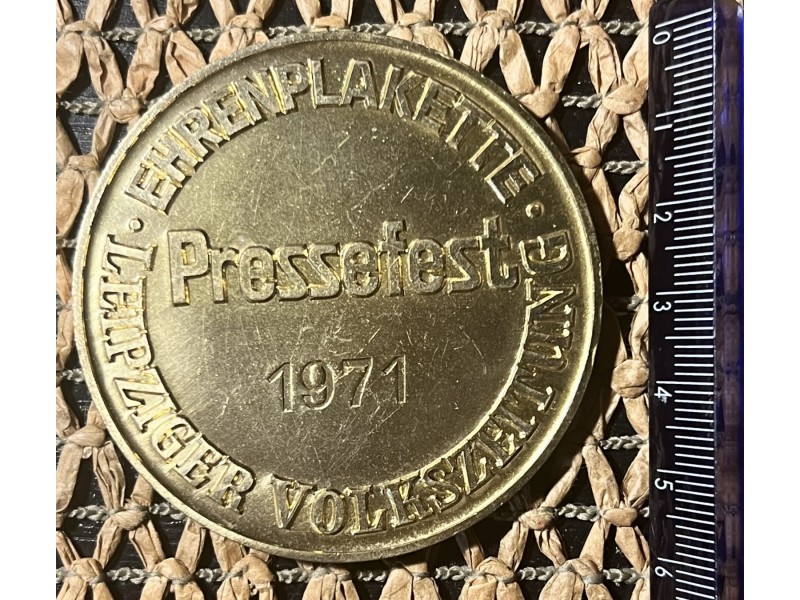 Plaketa pressefest 1971.g Leipziger Nemacka
