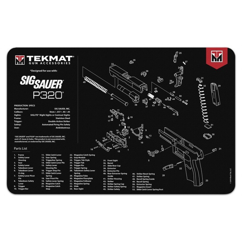 Podloga za čišćenje oružja SigSauer P320 Tekmat