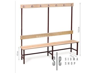 Klupa za svlačionice sa čivilukom - Basic 150 cm