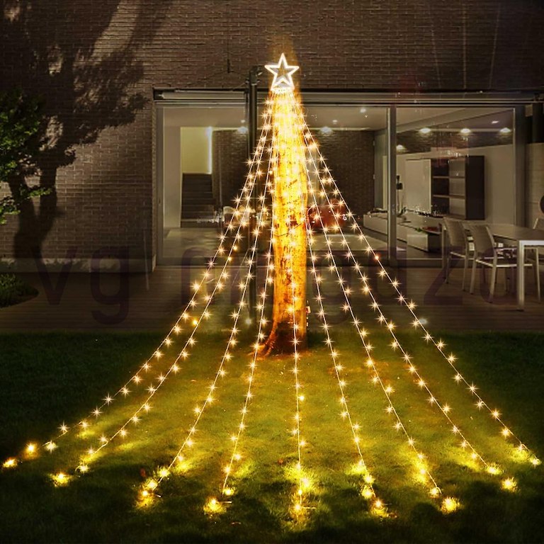 Novogodišnje Dekorativne Lampice u Nizu Sa LED Zvezdom