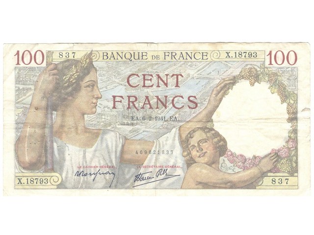 Francuska 100 francs 06.02.1941.