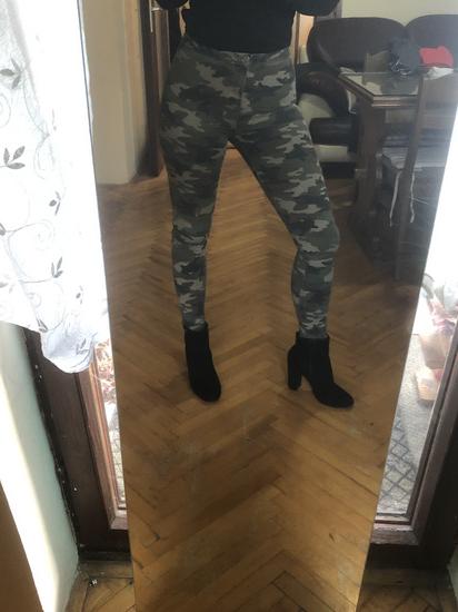 Military pantalone visok struk