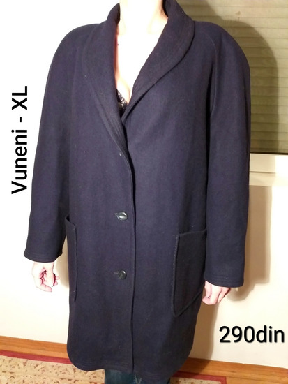 Ženski vuneni kaput teget boje XL/42