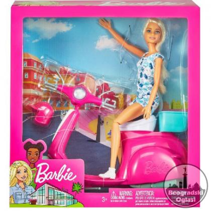 Barbi Lutka sa Skuterom-Vespom. Original Barbie Mattel. Novo, Neotpakovano.
