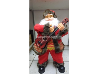 Deda Mraz sa Gitarom NOV Veliki Deda Mraz koji Svira Visine 60 cm AKCIJA