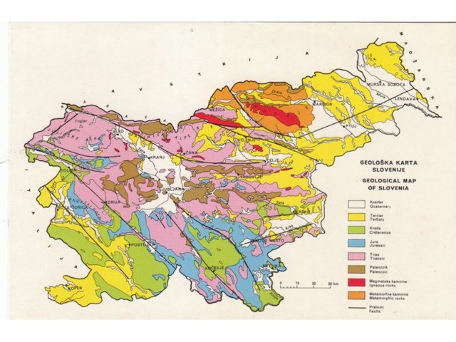 Razglednica geološka mapa Slovenije