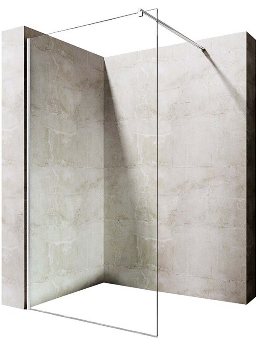 Tuš paravan – stena Stripe srebrni profil 80x200cm providno staklo
