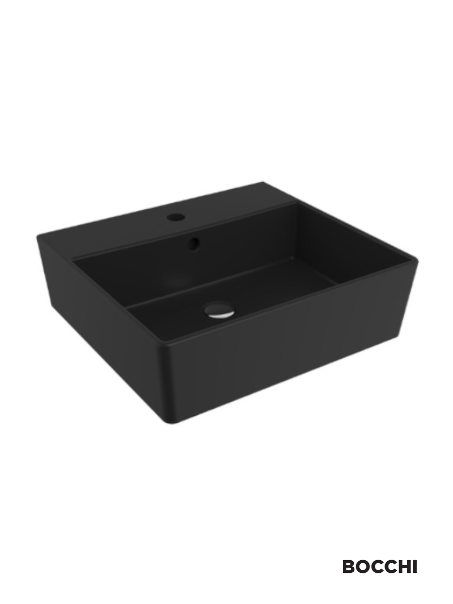 Lavabo nadgradni crni Milano Bocchi 50,5x45cm