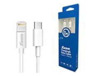 XWAVE Kabl USB Tip-C za IPHONE 2m 3A/ lightning aluminium/ bela