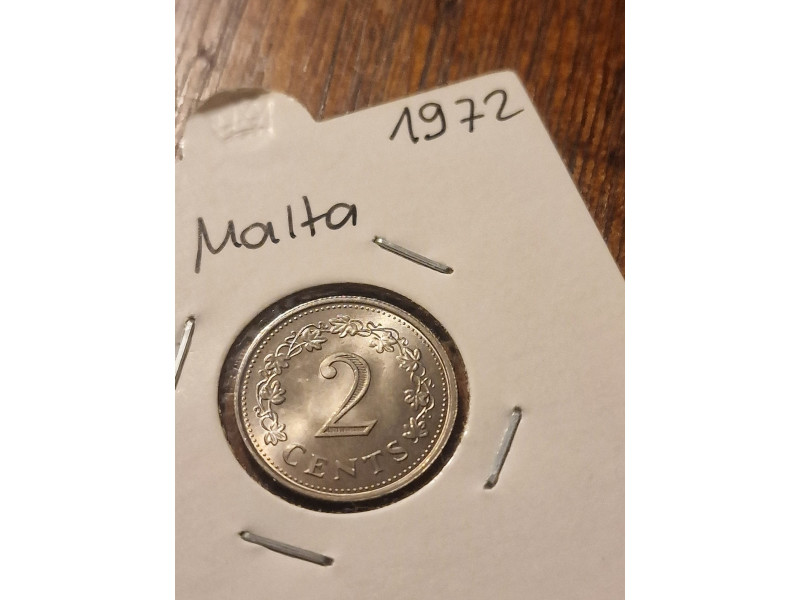 Malta 2 Cents 1972 UNC u Folderu