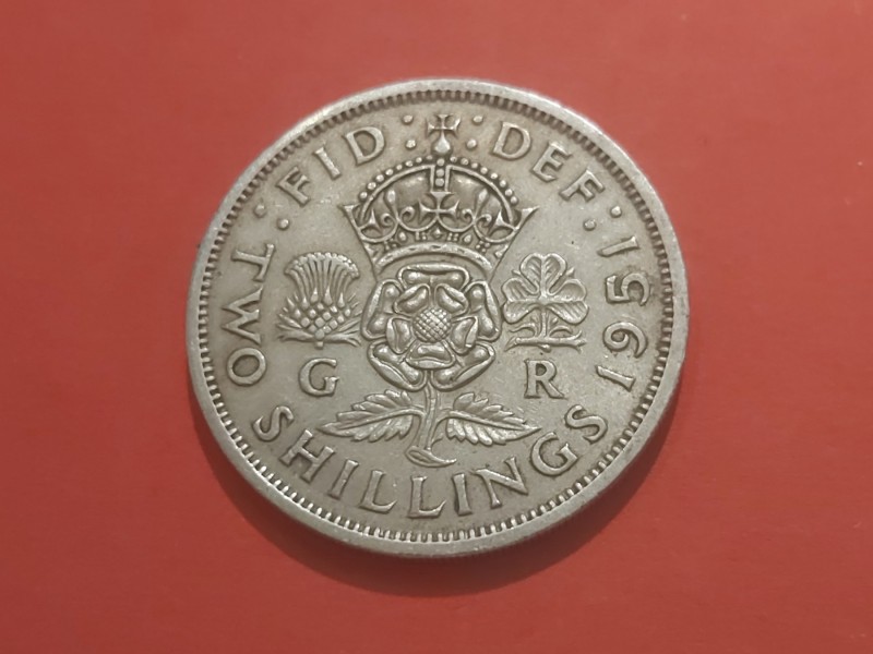 Britanija - two shillings 1951 god