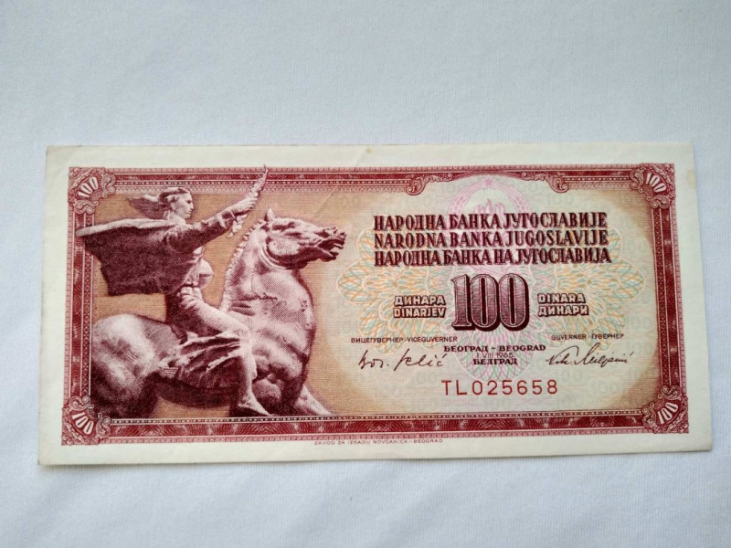 Jugoslavija 100 dinara,1965 god.TL