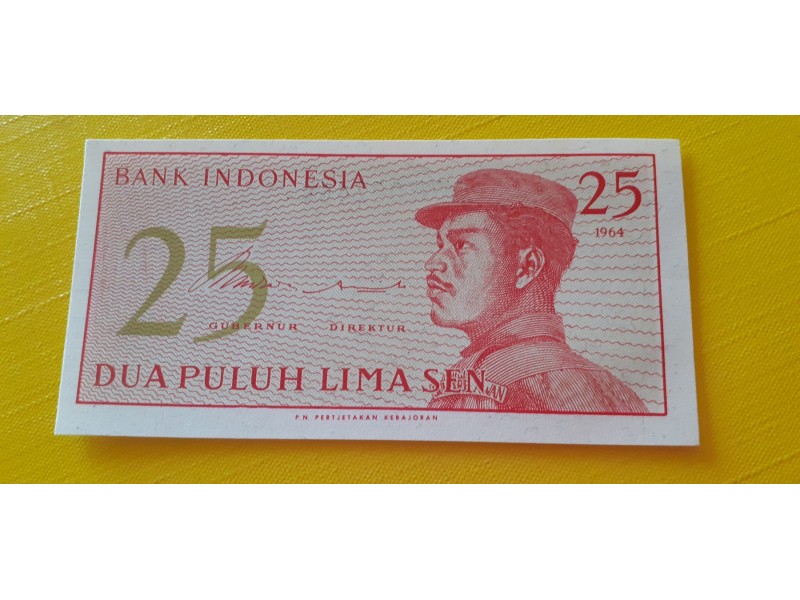 INDONEZIJA 25 SEN.1964. UNC.