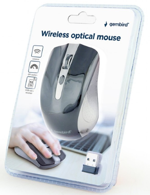 Bežični miš Gembird MUSW-4B-04 optički USB 800-1600dpi crni