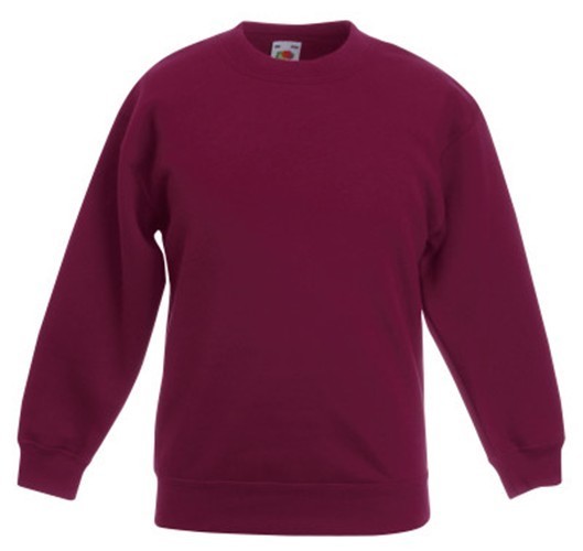 FRUIT OF THE LOOM, KIDS PREMIUM SET-IN SWEAT, LAGANA DEČIJA DUKSERICA, BURGUNDI, 12-13