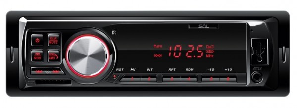 Auto radio SAL VBT1100/RD Red FM, USB, SD, 3,5mm, Bluetooth, 4x45W + daljinski