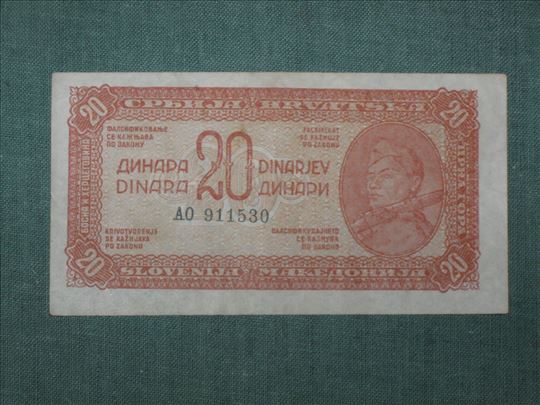 20 Dinara 1944 , numeracija ciframa