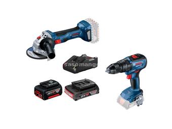 Akumulatorski set alata Bosch GSB 18V-50 + Bosch GWS 180-Li 18V + 1x4.0Ah + 1x2.0Ah (0615990M8S)