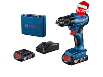 Bosch GSR 185-Li akumulatorska bušilica - odvrtač; 18V 2x2.0 Ah + kofer (06019K3000)