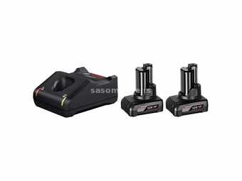 Bosch starter set 2 x akumulator GBA 12V 6,0 Ah + punjač GAL 12V-40 (1600A01B20)