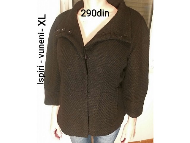 Ispiri ženska jakna kaputić crna vunena XL/42