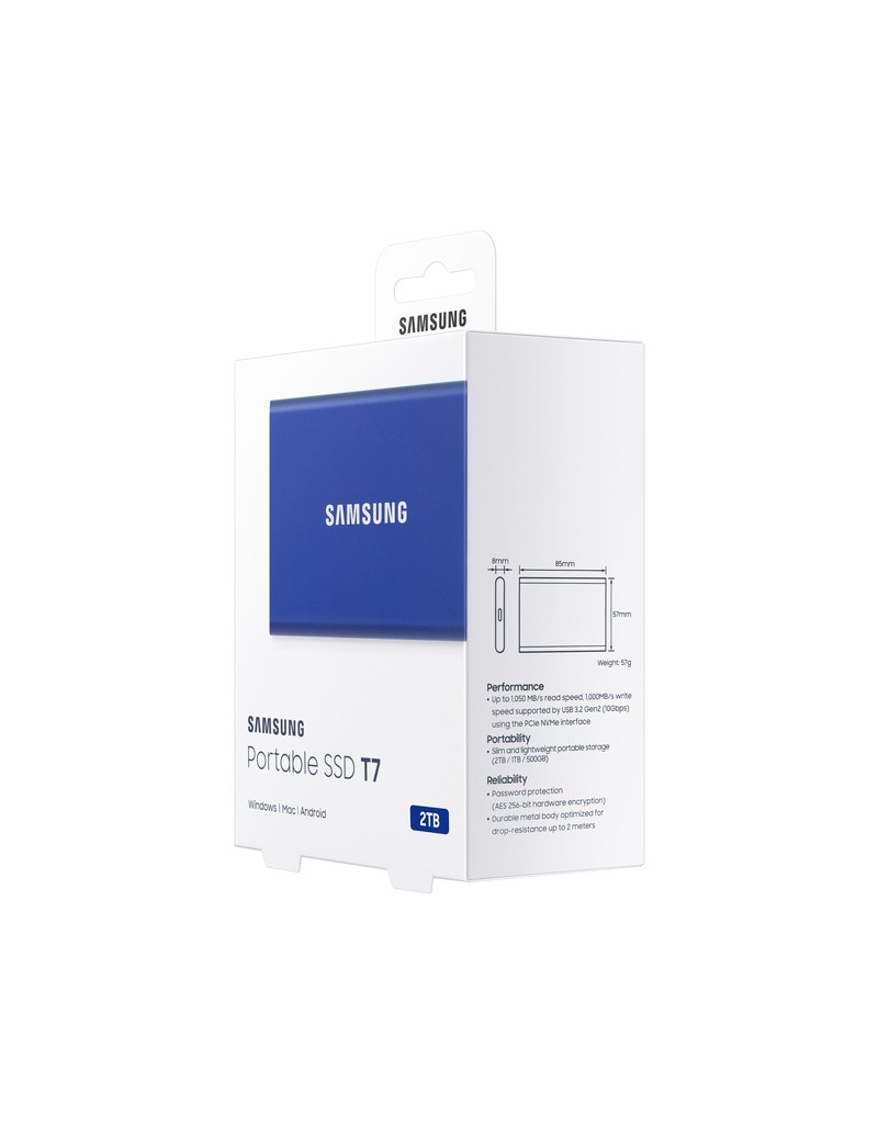 SAMSUNG Portable T7 2TB plavi eksterni SSD MU-PC2T0H