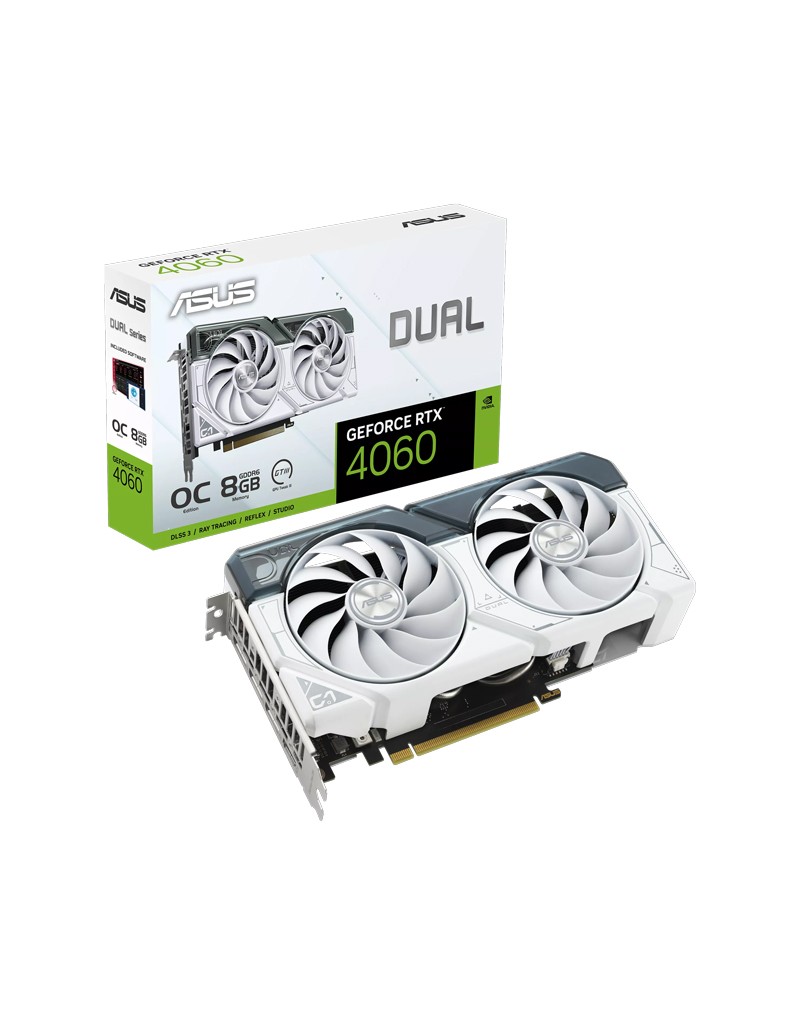 ASUS nVidia GeForce RTX 4060 8GB 128bit DUAL-RTX4060-O8G-WHITE