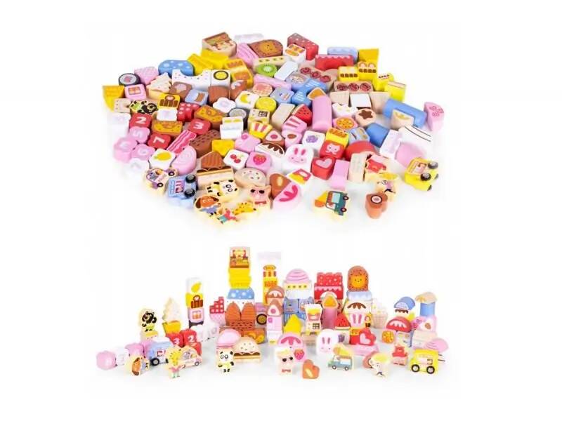ECO TOYS EDUKATIVNE DRVENE KOCKE SET – CANDY CITY 116KOM