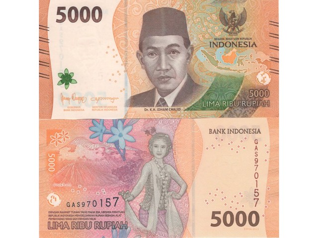 INDONESIA Indonezija 5000 Rupiah 2022 UNC, P-164