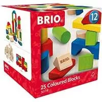 BRIO Drvene raznobojne kocke 25 komada 30114