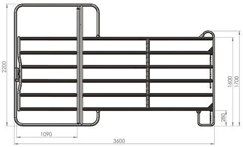 Element ograde sa vratima (3,6 m)