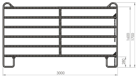 Element ograde bez vrata (3 m)