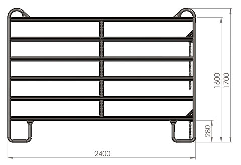 Element ograde bez vrata (2,4 m)