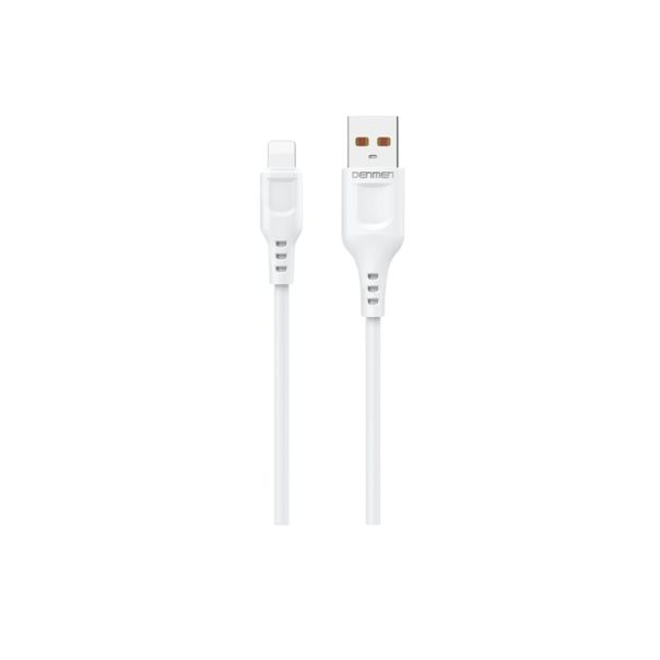 DENMEN Kabl D01L Lightning USB data 2,4A 1m, bela