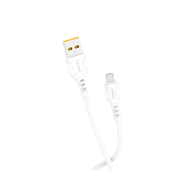 DENMEN Kabl D08V Micro USB data 3,6A 1m, bela