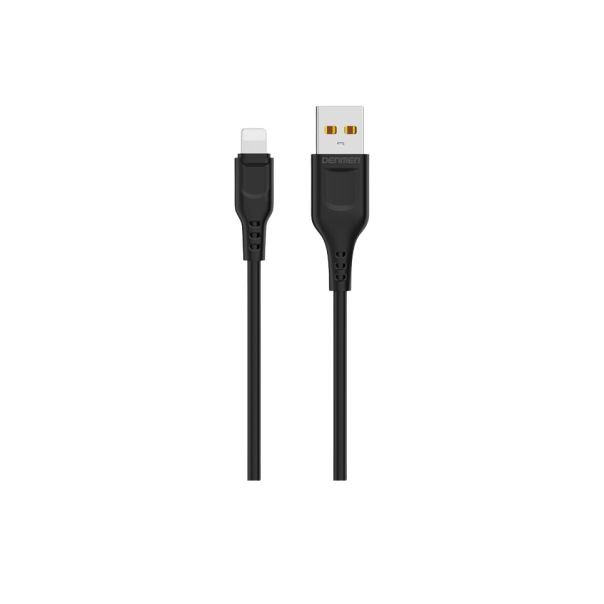 DENMEN Kabl D01L Lightning USB data 2,4A 1m, crna