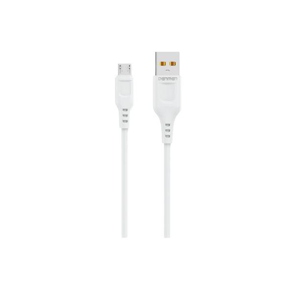 DENMEN Kabl D01V Micro USB data 2,4A 1m, bela