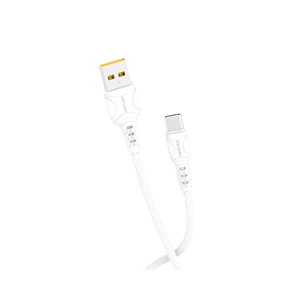 DENMEN Kabl D08T Type C USB data 3,6A 1m, bela