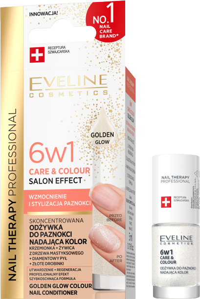 EVELINE - NAIL THERAPY PROFESSIONAL 6IN1 CARE & COLOUR GOLDEN GLOW 5ml