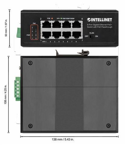 Intellinet - Intellinet Switch 8-Port Neupravljiv Gigabit Ethernet PoE 561624
