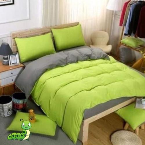 Posteljina za bračni krevet zeleno-siva