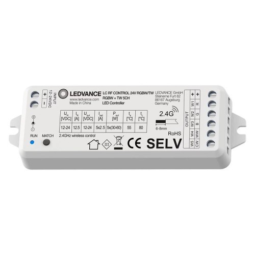 KONTROLA RGBW/TW RF 12V DC – 24V DC, 5 KANALA PO 2,5A/30M LEDVANCE