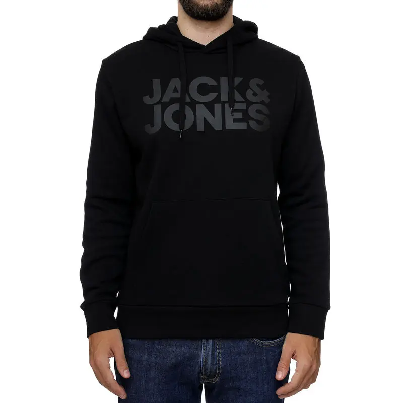 JACK & JONES Muški duks sa kapuljačom 12152840, Crni