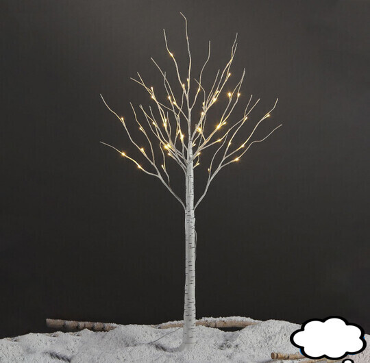 Svetleće drvo sa belim granama, 121cm, 52-513