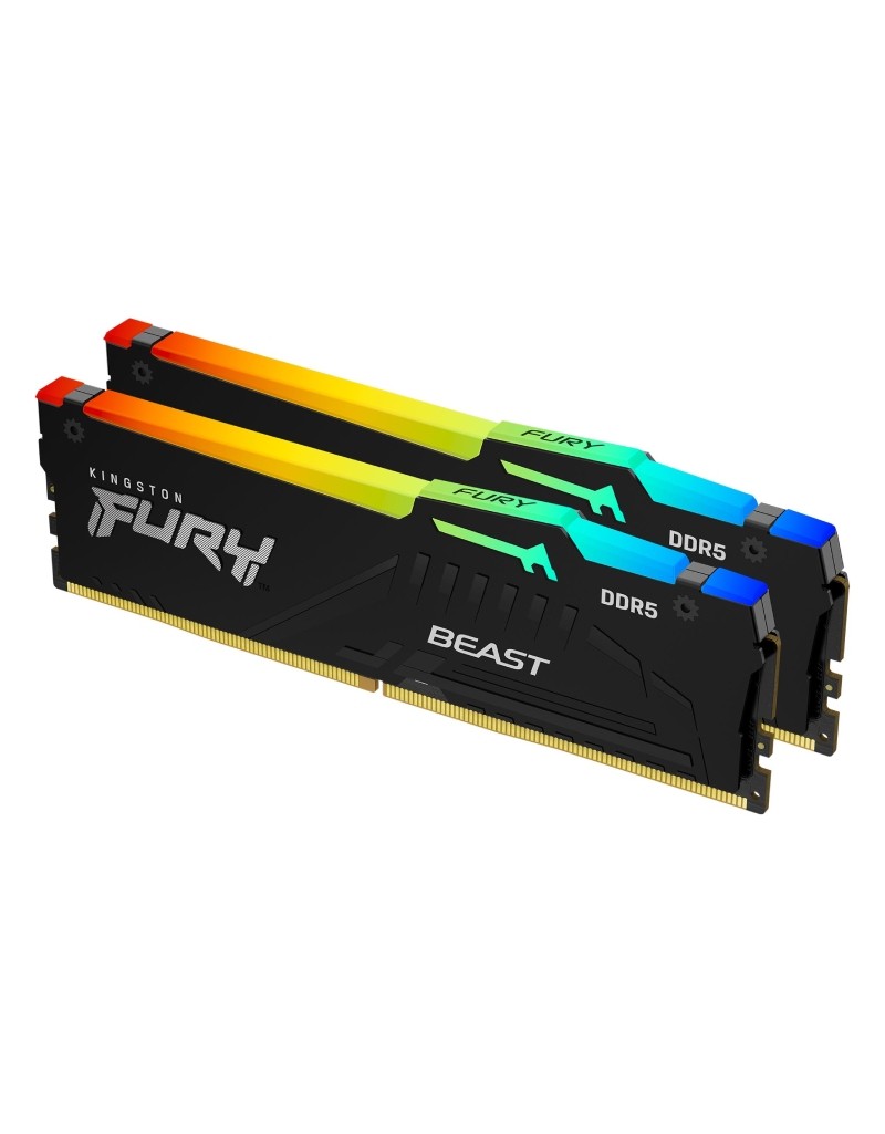 KINGSTON DIMM DDR5 64GB (2x32GB kit) 5600MT/s KF556C40BWAK2-64 FURY Beast RGB Black XMP