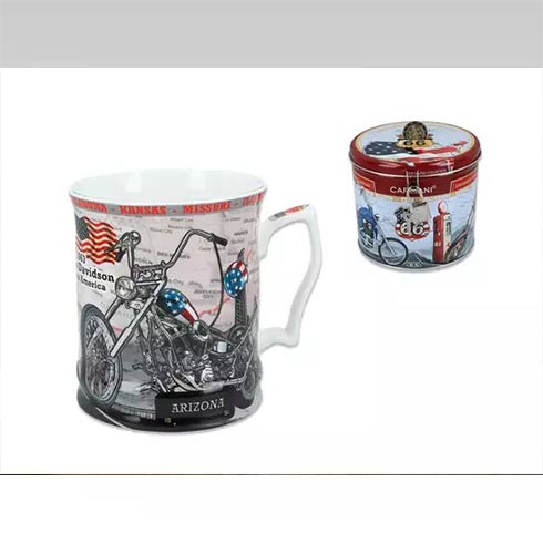 Carmani Solja za caj u metalnoj kutiji Motorbike Harley Davidson 480ml