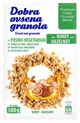 MUSLI GRANOLA OVSENA MED I LEŠNIK DOBRA 300G
MUSLI GRANOLA OVSENA MED I LEŠNIK DOBRA 300G